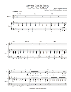 Sheet Music - Fancy Nancy The Musical